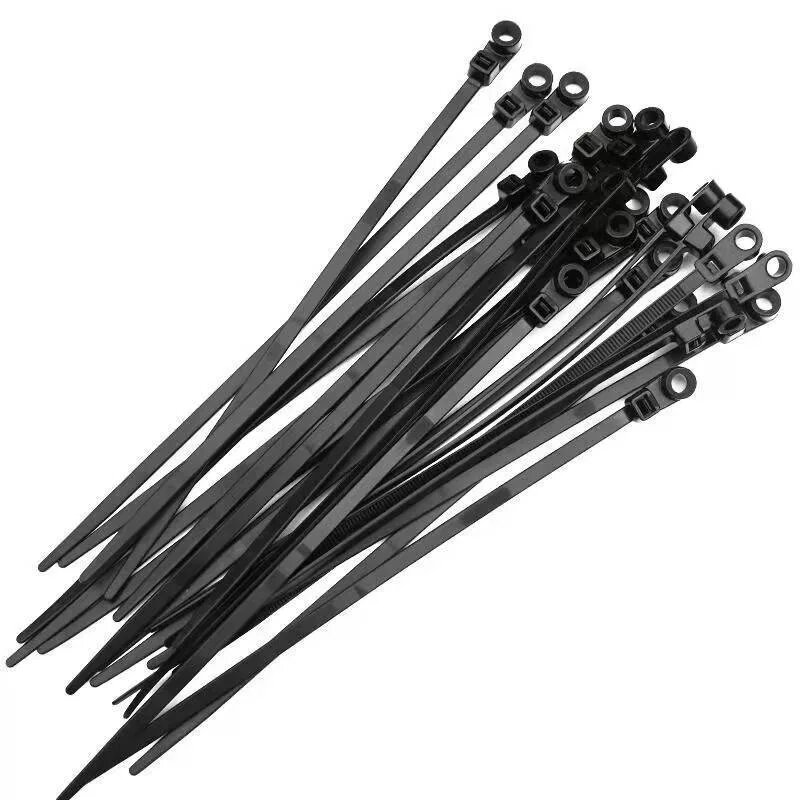 100 шт. черные/белые нейлоновые кабельные стяжки 4X200 мм, черный