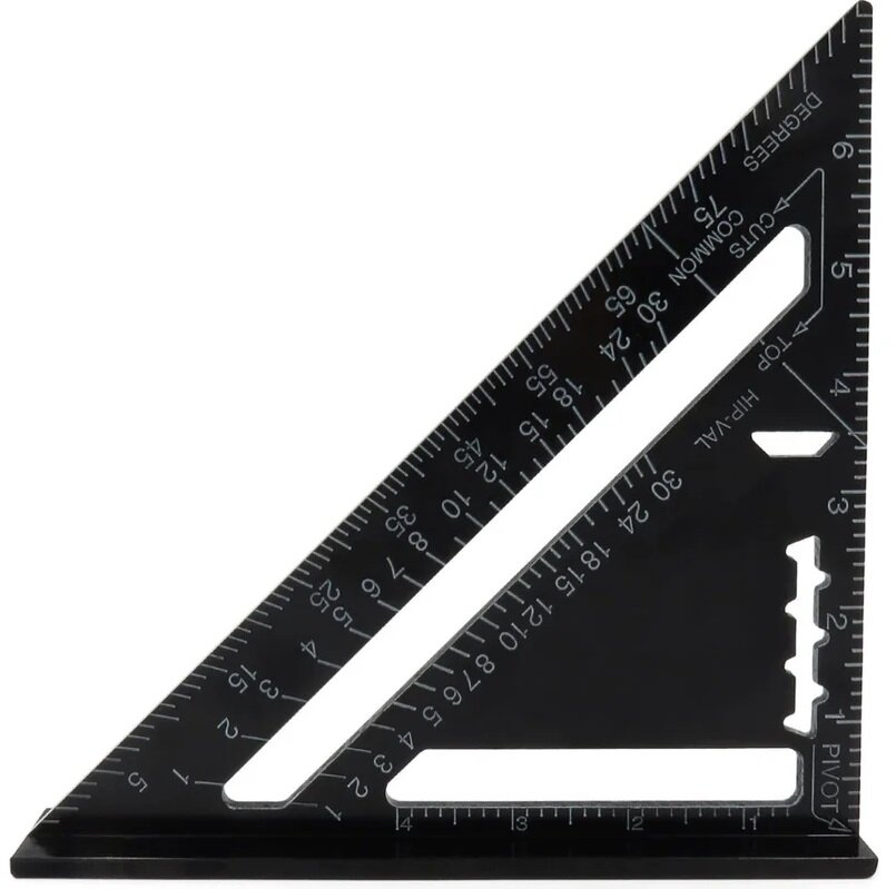 Угольник строительный BIHUI / Бихай Свенсона разметочный, из алюминия, черный, размером 180х180мм / инструменты