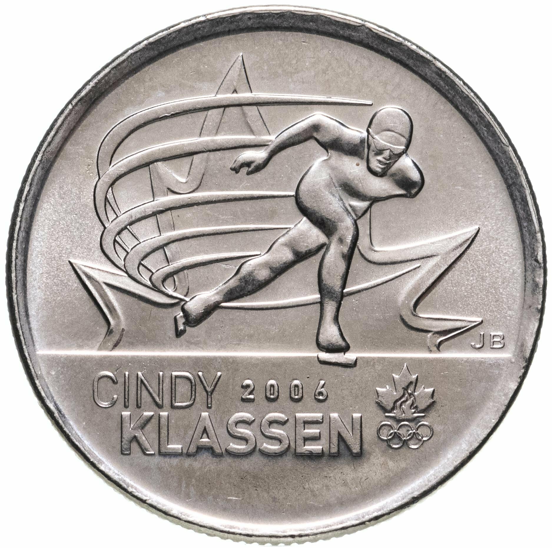 Канада 25 центов квотер, quarter dollar 2009 "Синди Классен - шестикратный призёр Олимпийских игр", Сталь, в сохранности UNC