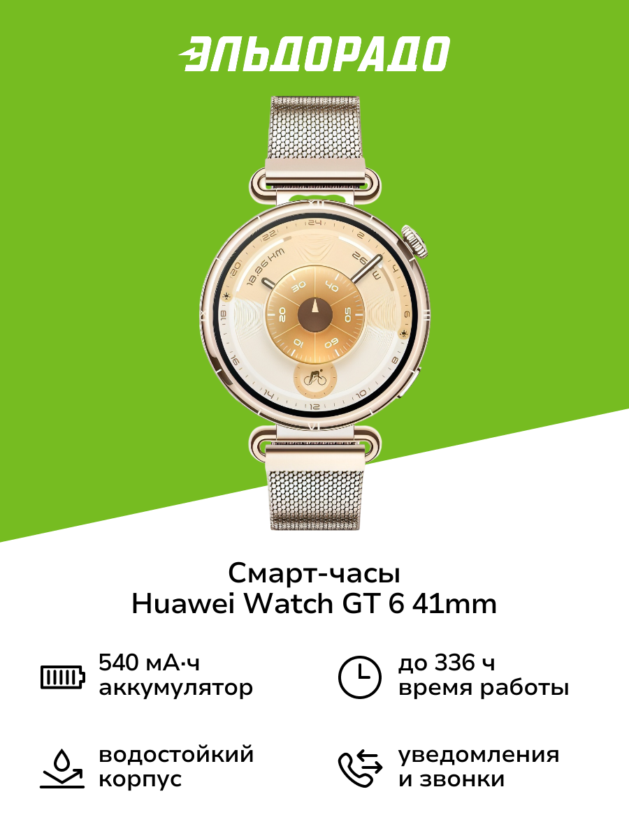 Смарт-часы HUAWEI Watch GT 6 41mm Gold milanis 55020FVW