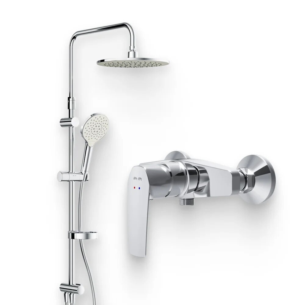 Душевой комплект Смеситель для душа AM.PM Gem F90A20000 / Стойка Like F0780064