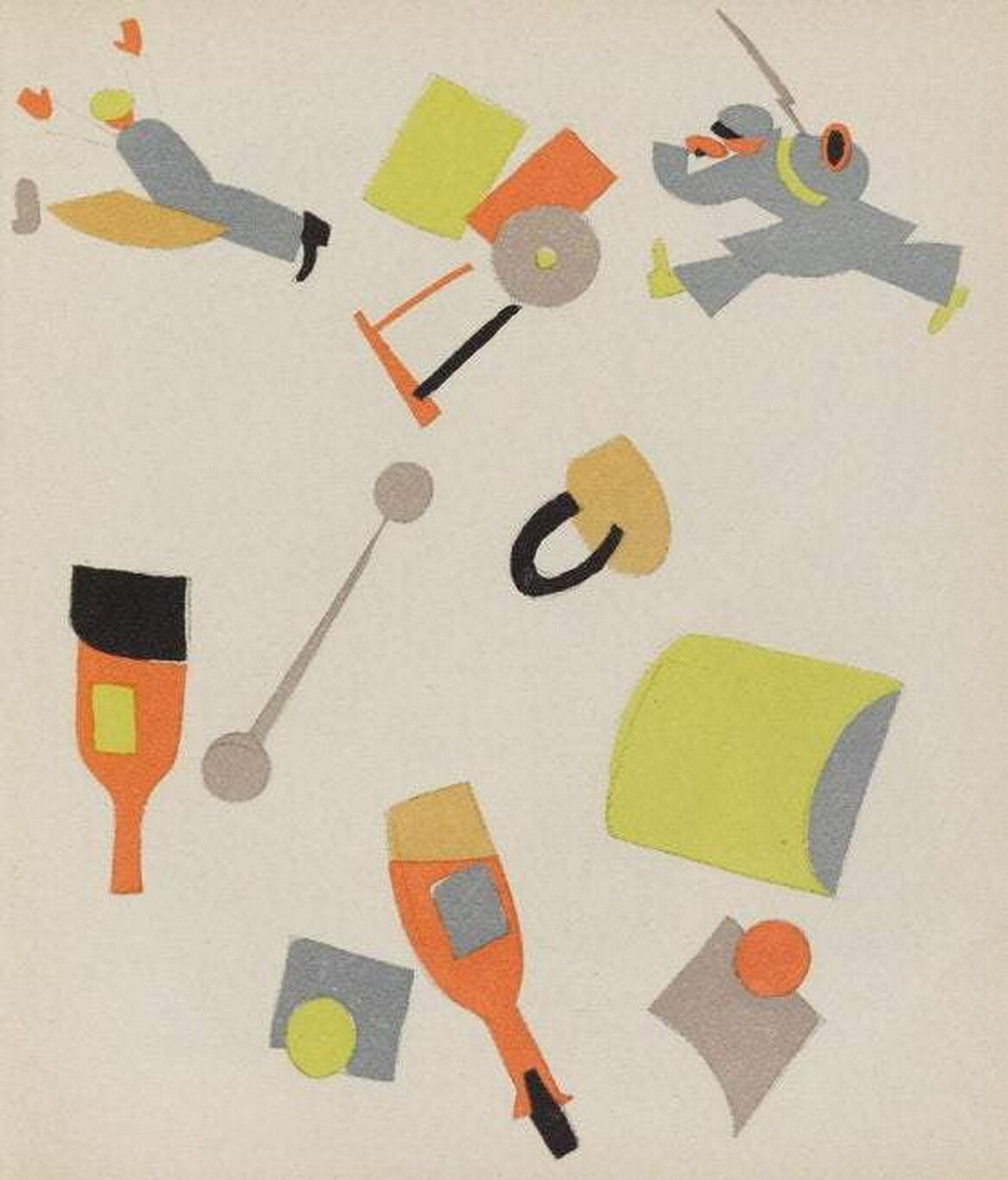 Плакат, постер в духе русского авангарда и конструктивизма на холсте, размер 21х30см