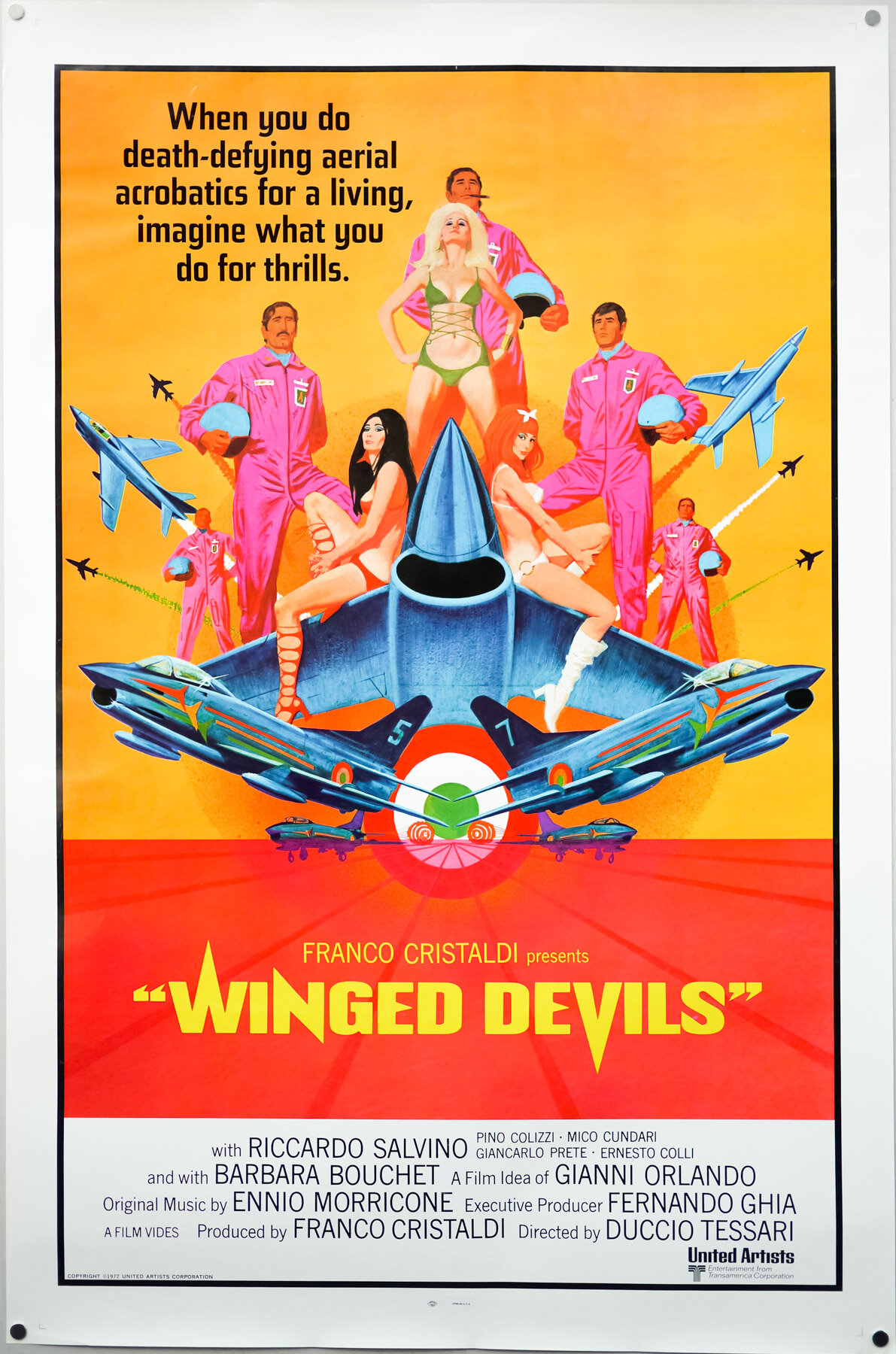 Плакат, постер Крылатые дьяволы (Winged Devils/Forza G) 1972 на бумаге, размер 21х30см
