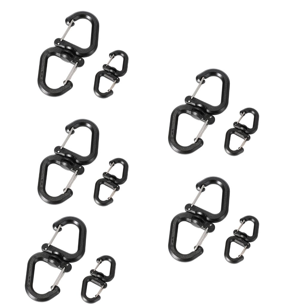 360-градусный вращающийся двойной карабин с S-образными крюками для кемпинга