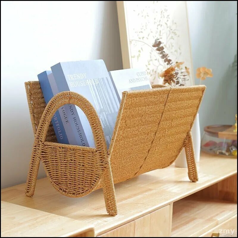 Газетница "Real ikea", плетеная, 40,5x25,5x26,5 см, светло-коричневая, 1шт