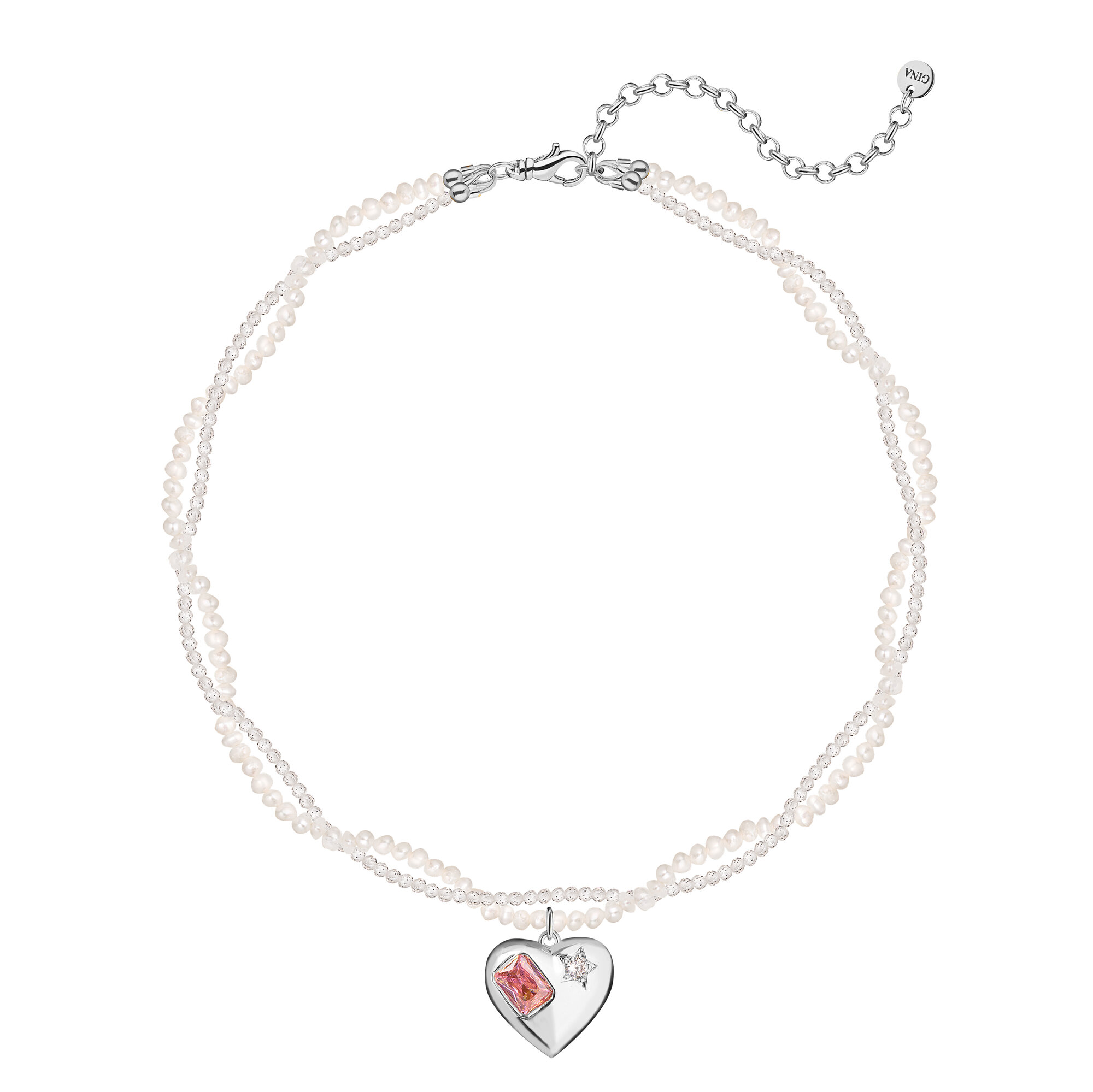 Колье, жемчуг пресноводный культивированный, циркон