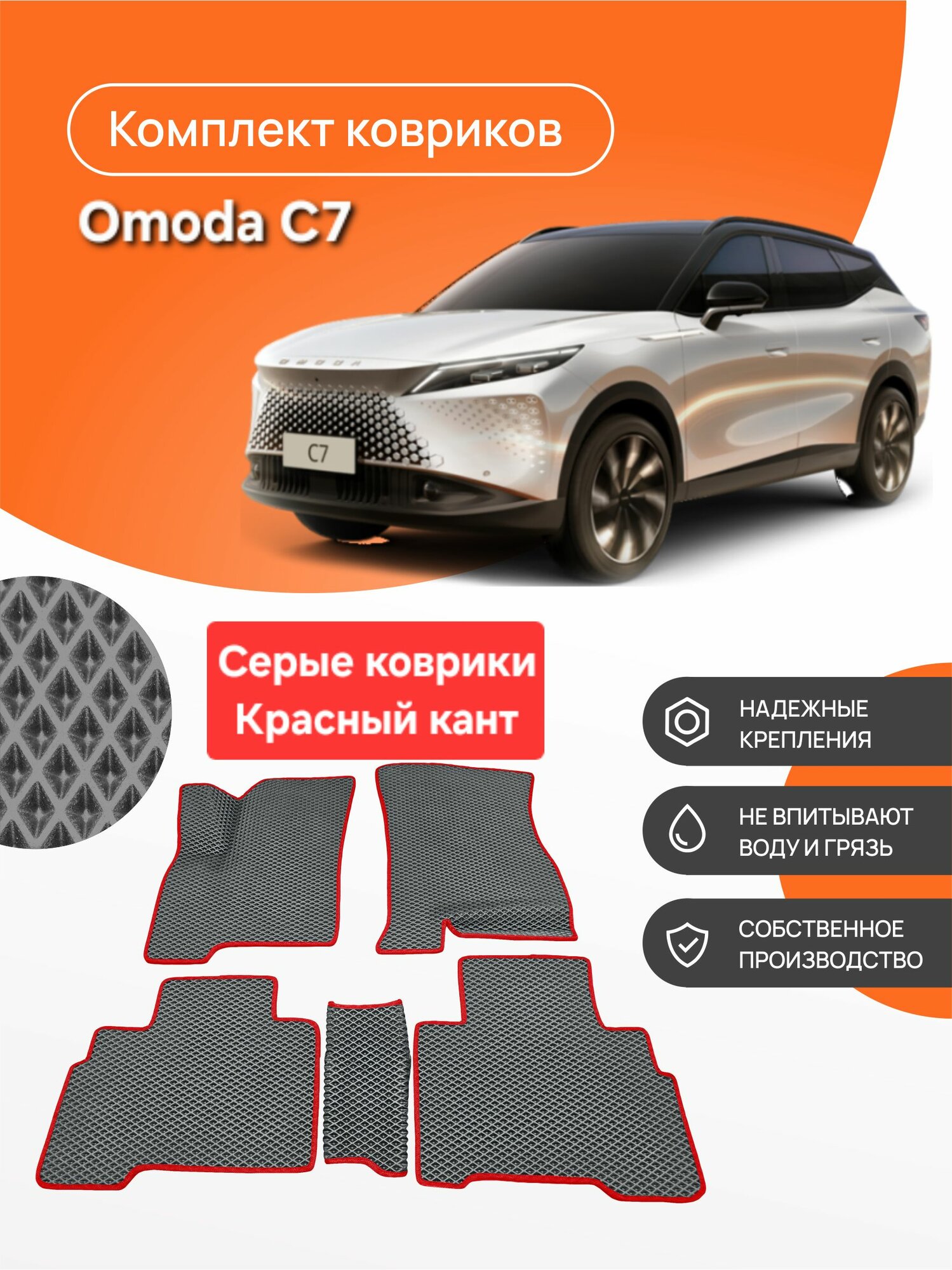Автомобильные коврики EVA в салон OMODA C7 (2024-н. в)