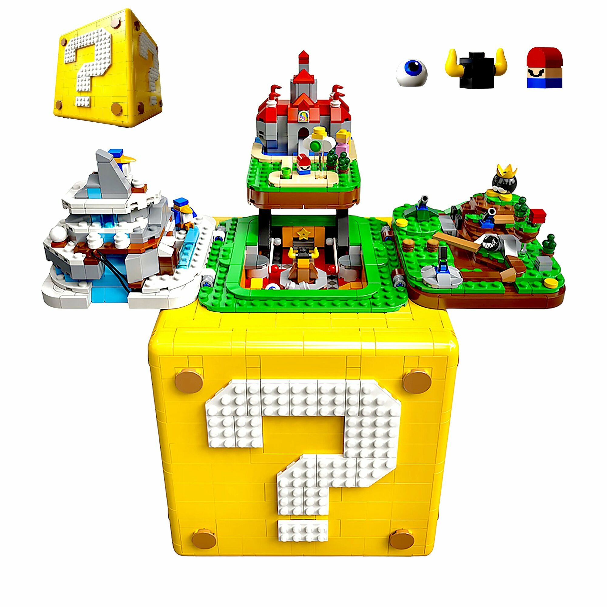 Конструктор Супер Марио набор "Блок Знак вопроса" 2064 деталей 10 фигурок ( супергерои цветы креатор / совместимый куб / дерево подарок для мальчиков и девочек )