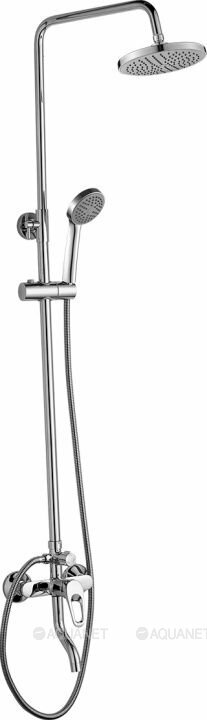 Смеситель для ванны с душем Decoroom DR21 DR21071 с регулируемой высотой штанги, поворотным изливом и лейкой "Тропический дождь"