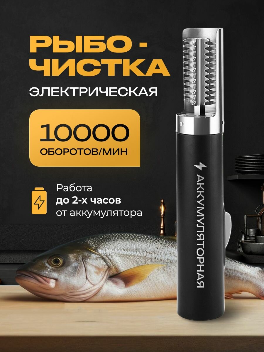 Рыбочистка аккумуляторная черная
