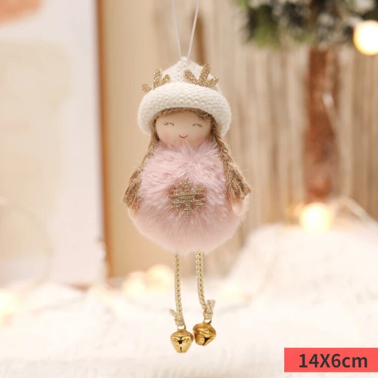 Плюшевая кукла-ангел Рождественское украшение 21-005-pink
