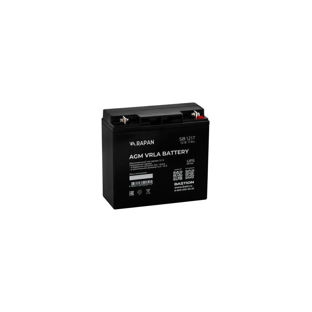 RAPAN SB 1217 АКБ свинцово-кислотная тип AGM 12V 17Ач, клеммы под болт М5 9166
