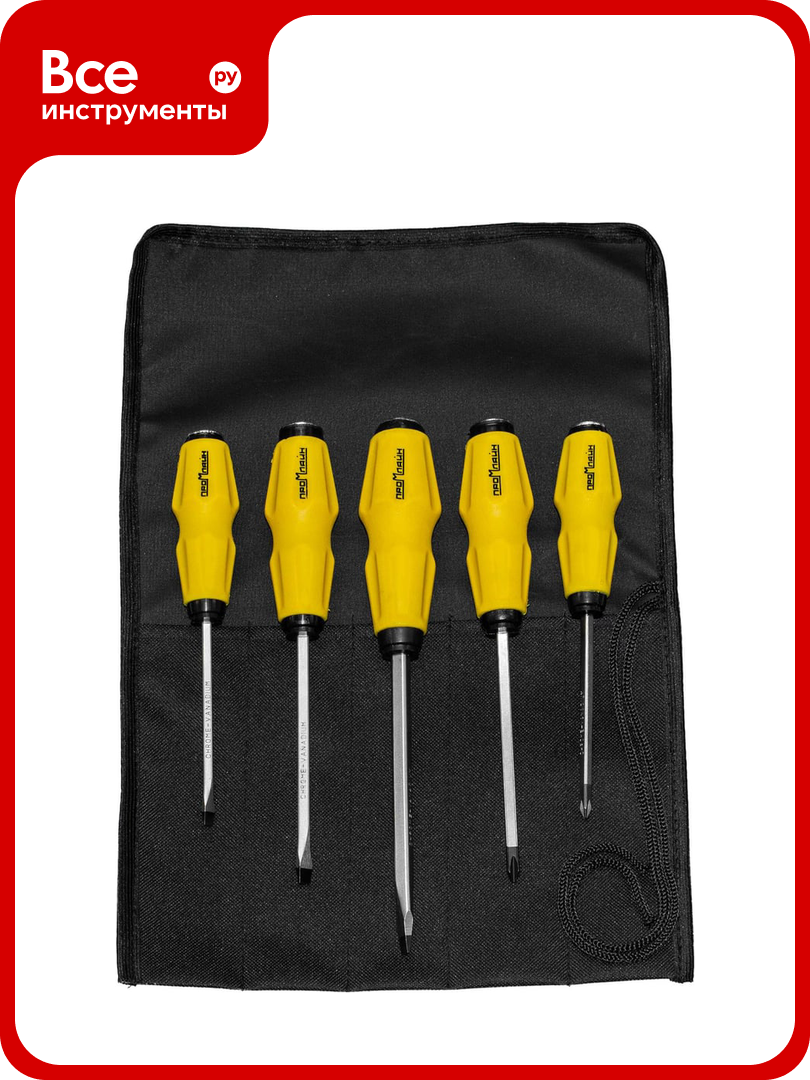 Набор отверток Промлайн с ударным наконечником 5 предметов ПЛ01406045_023 двухкомпонентная формула