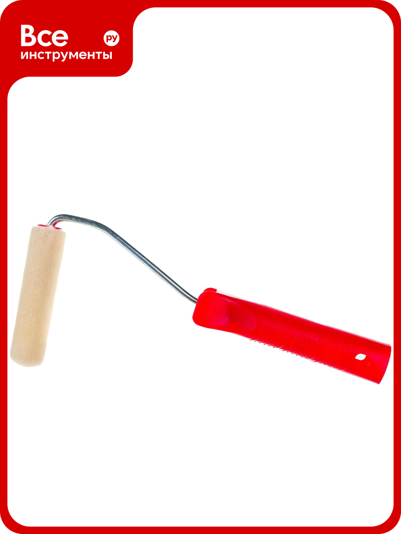 Мини-валик Зубр "ЭКСПЕРТ" "ВЕЛЮР", 100% шерсть, ворс 4мм, ручка 6мм, d=15/100мм 03536-10