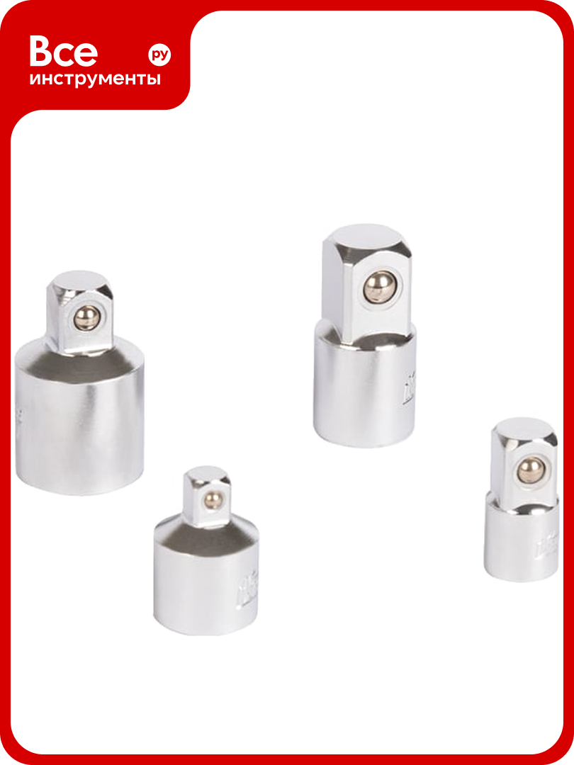 Набор переходников-адаптеров (4 шт; 1/2"+3/8"+1/4" Dr) KRAFT KT, обеспечения соединения разного