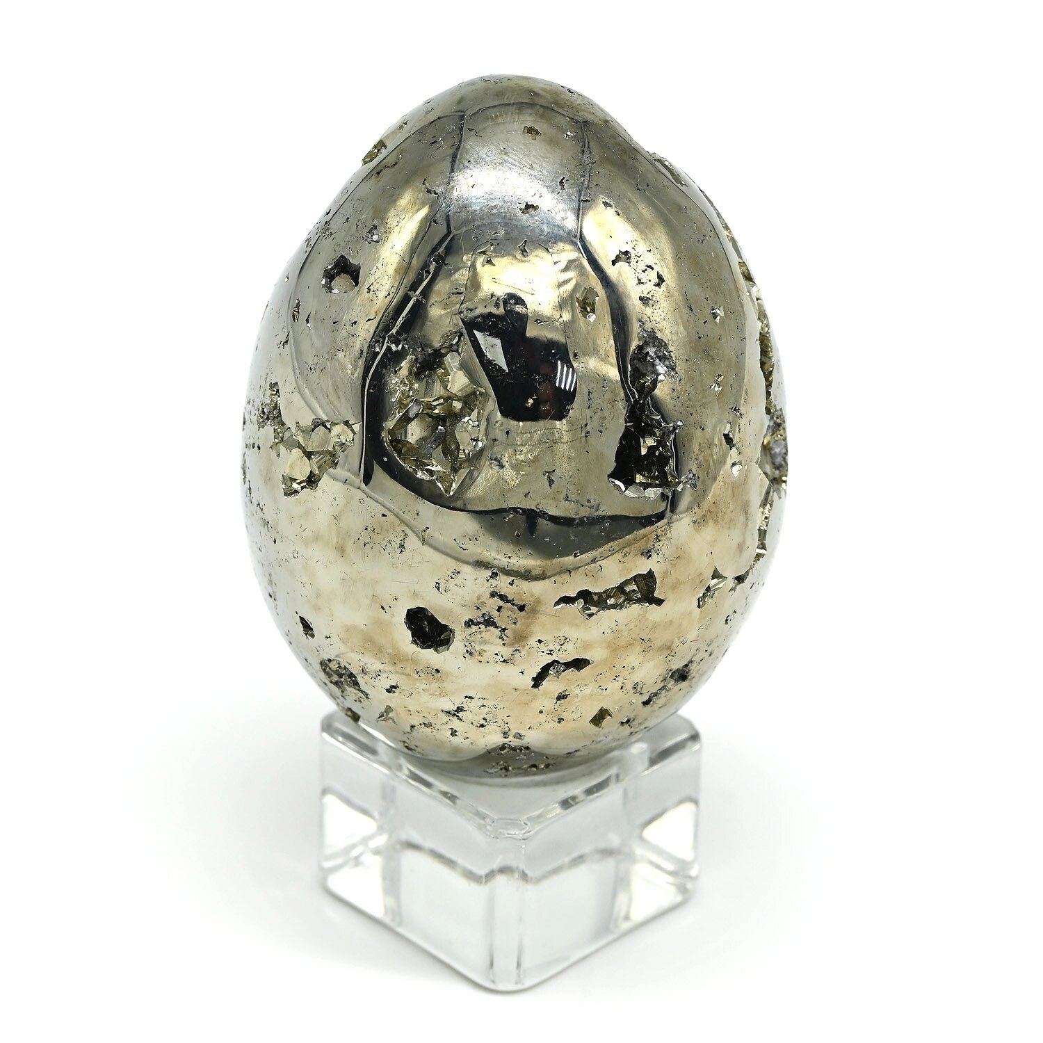 Яйцо из пирита природного "Искра" 45*45*59мм, 266г .