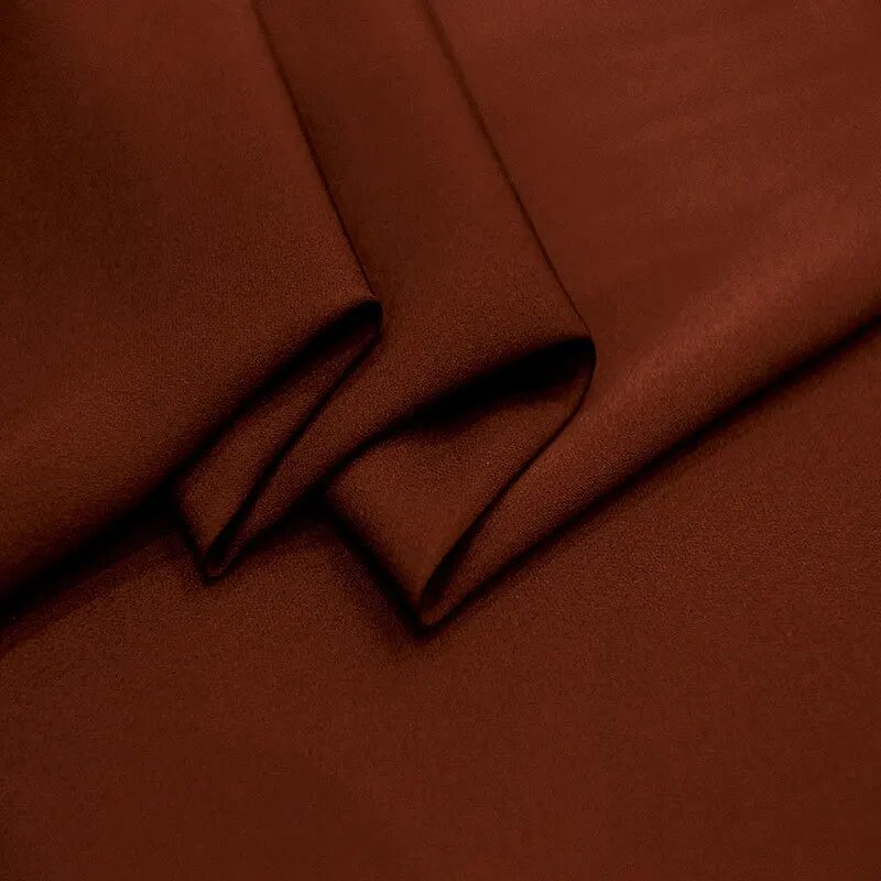 Шелковая ткань Scarlynn, двойной жоржет, 90% шелк, 10% спандекс Бордовый, rust red