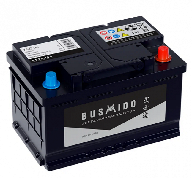 Аккумулятор автомобильный BUSHIDO SJ 75.0 Ah 700 A низк ОП HO (278x175x175) LB3 278x175x175