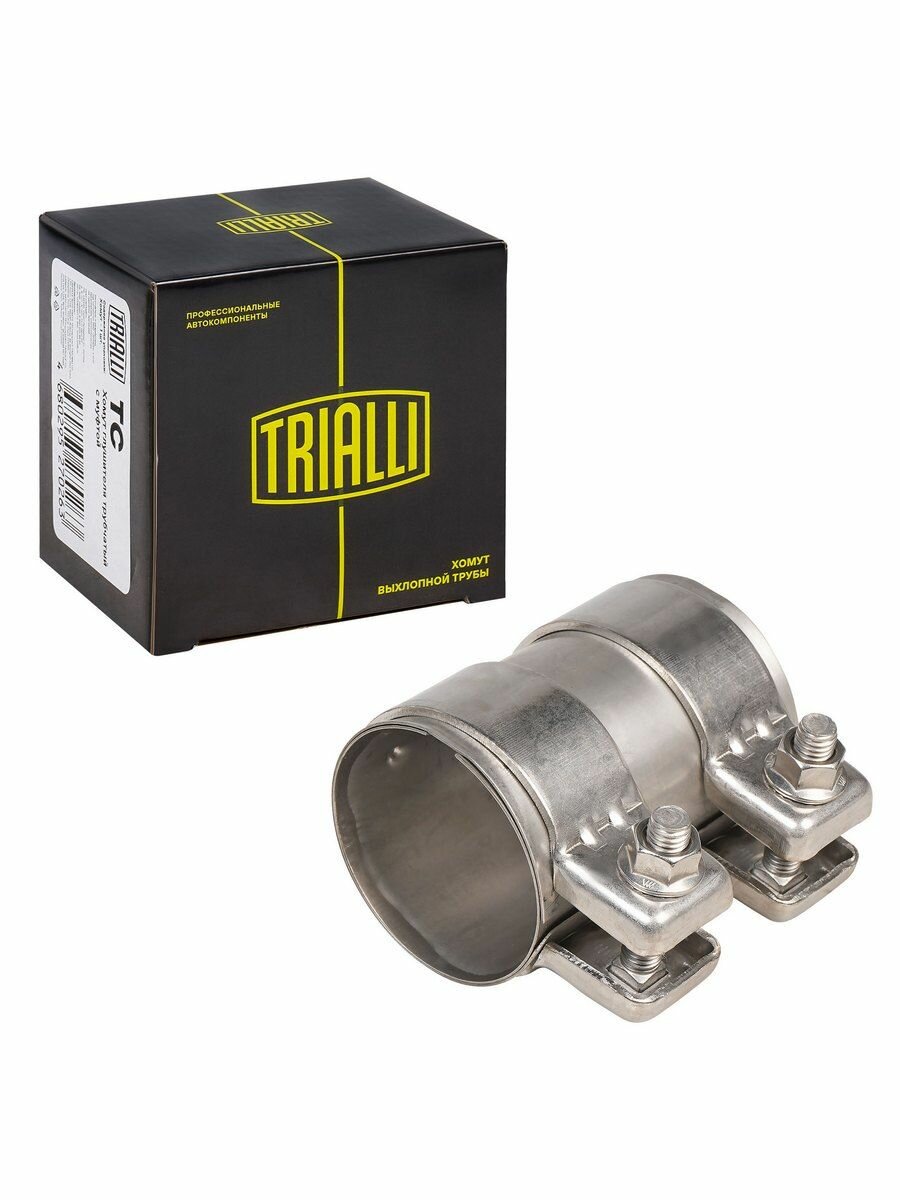 Хомут глушителя трубчатый с муфтой D 60 мм L 95 мм, TRIALLI TC60SS