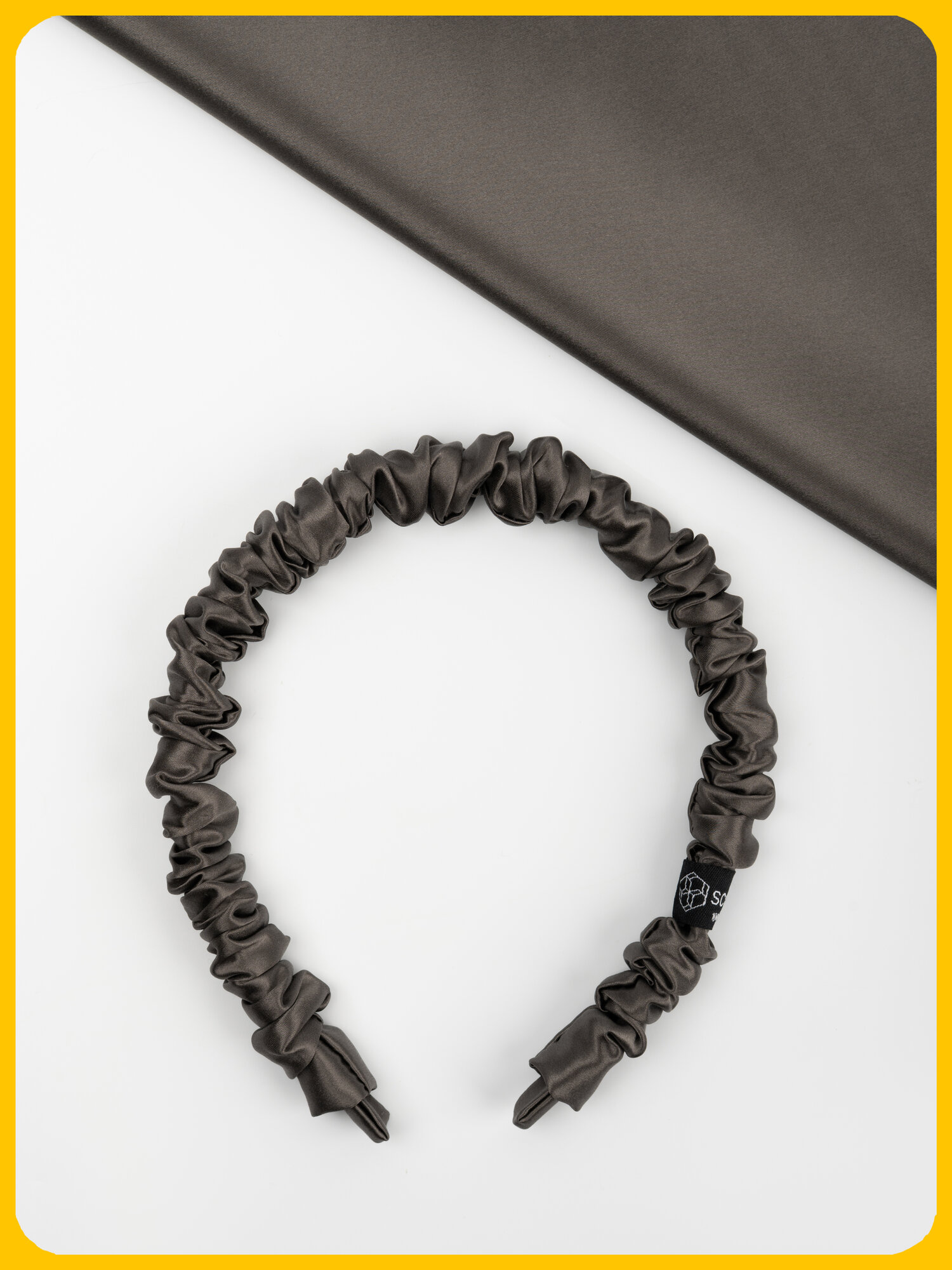 100% натуральный шелк 22 момми/Ободок для волос/графитовый цвет