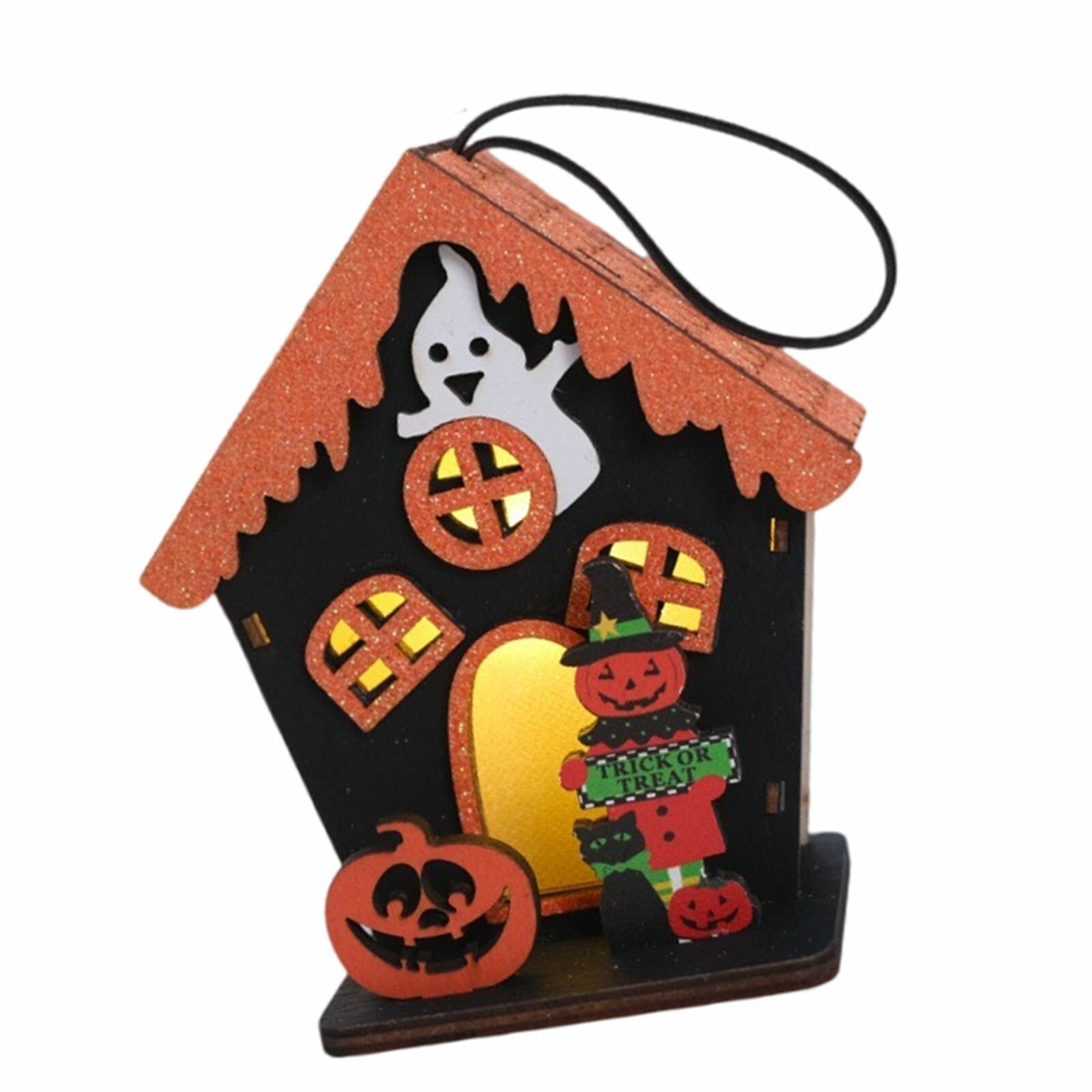 Украшение Хэллоуина - подсвеченный деревянный настенный орнамент для столешницы