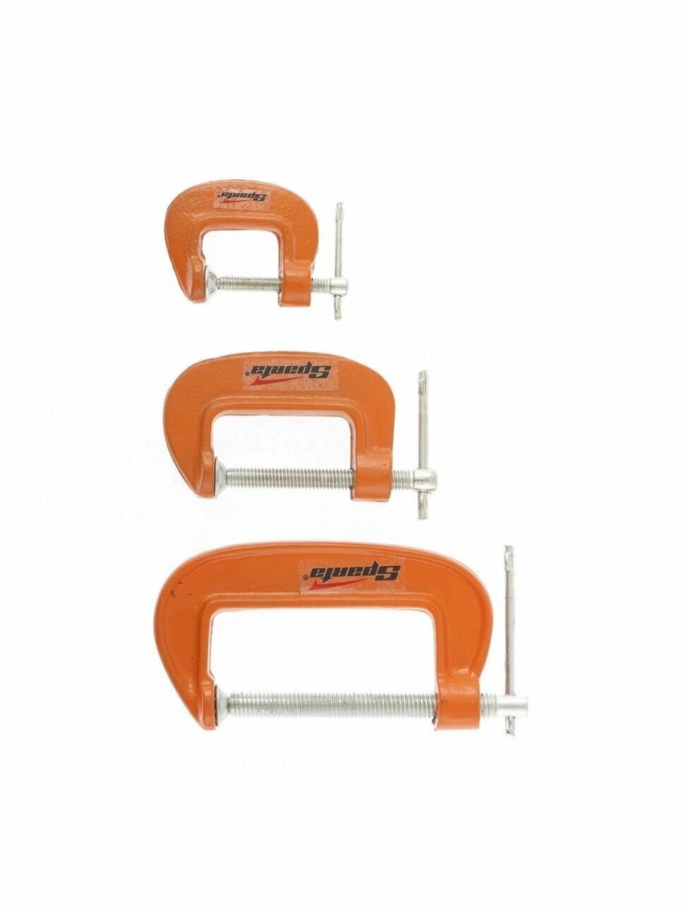 Набор: струбцины G-образные, 3 шт, 25-50-75 мм Sparta