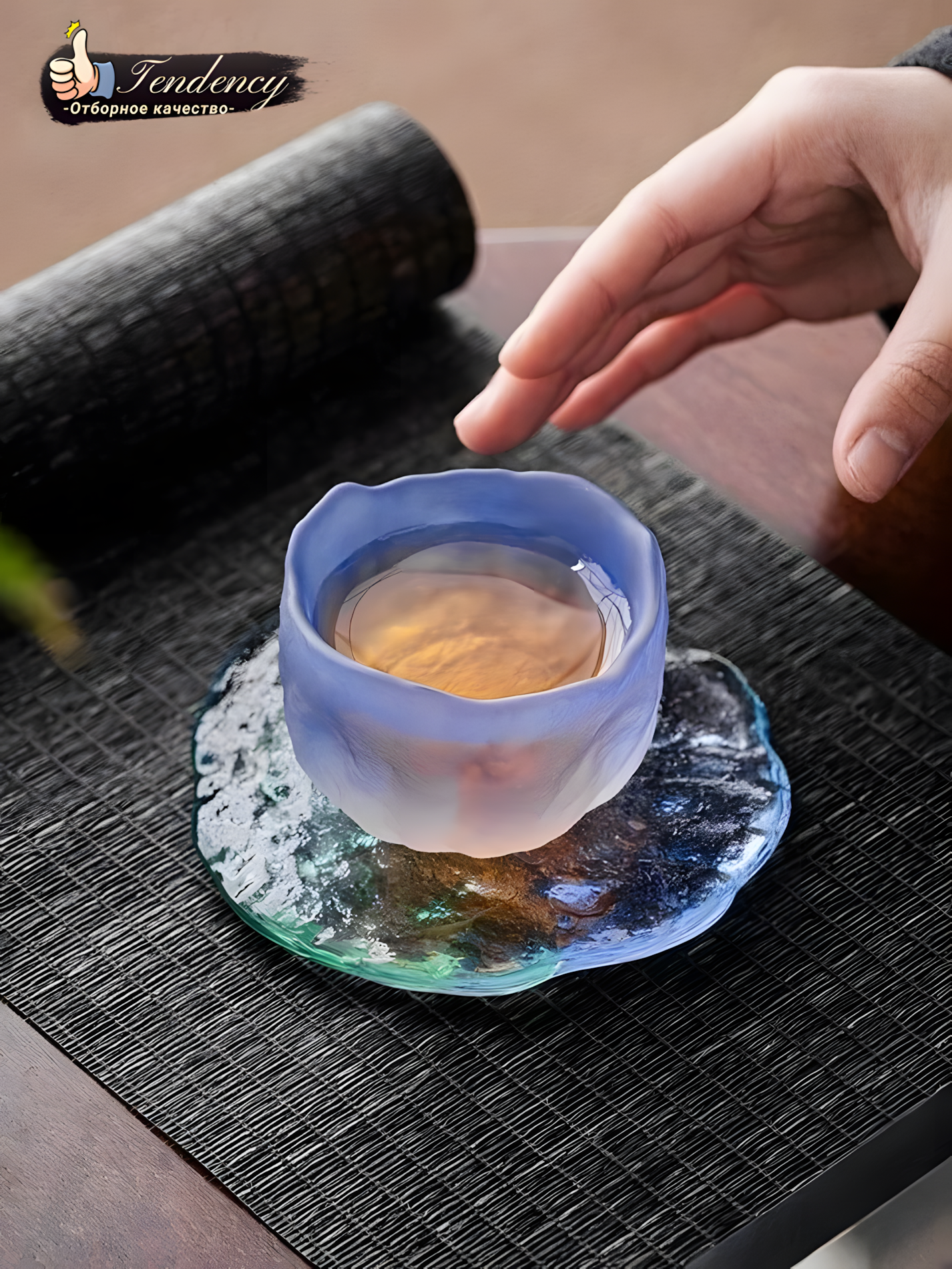 Чайный сервиз, хрусталь, антискользящий, Японская ледниковая чайная чашка