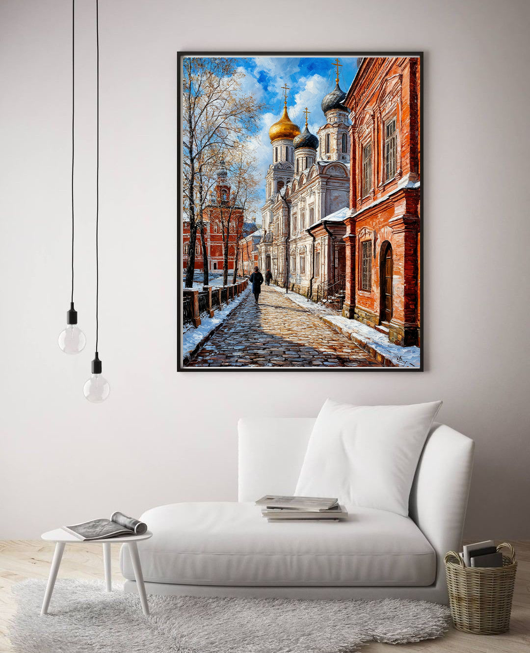 Картина на стену для интерьера "Старые улочки" 40х50 см, холст на подрамнике, InterHobby