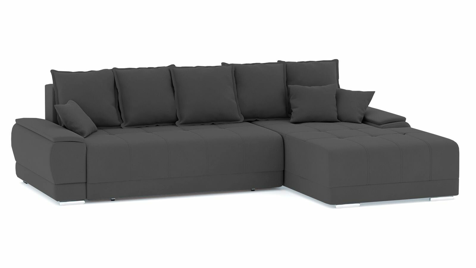 Угловой диван-кровать Nordviks, еврокнижка, угол левый/правый, велюр Зара Грей 18