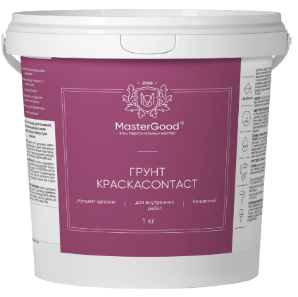 ГУД мастер Контакт Грунт краска готовый раствор белый (1кг)