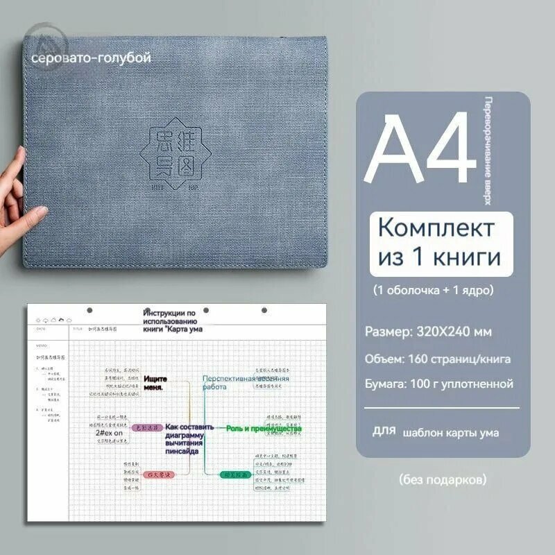 Тетрадь со сменным блоком A4 (21 × 29.7 см), листов: 160