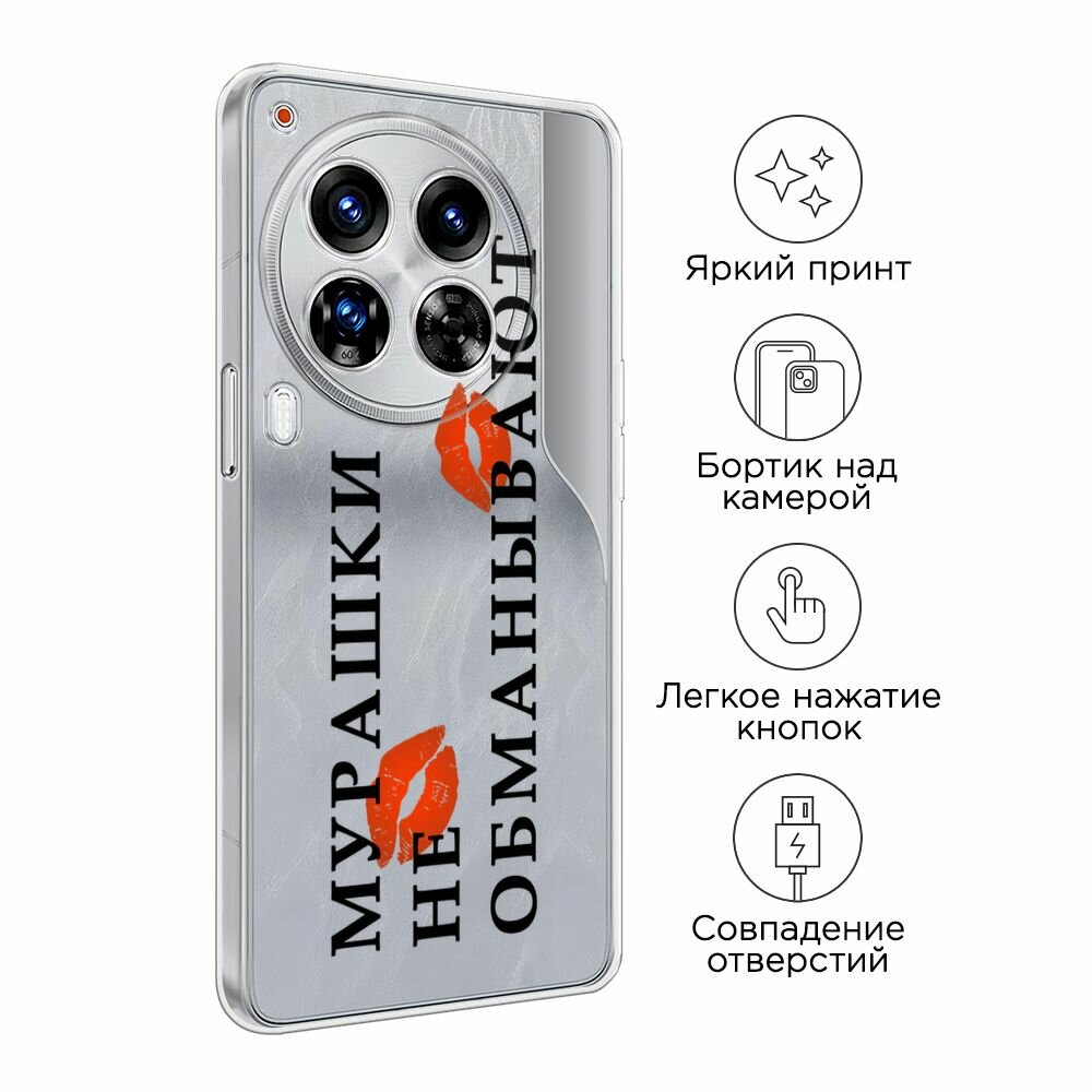 Чехол на Tecno Camon 30 Premier / Текно Камон 30 Премьер с принтом "Мурашки не обманывают 1 - 14 февраля", прозрачный — фото 1