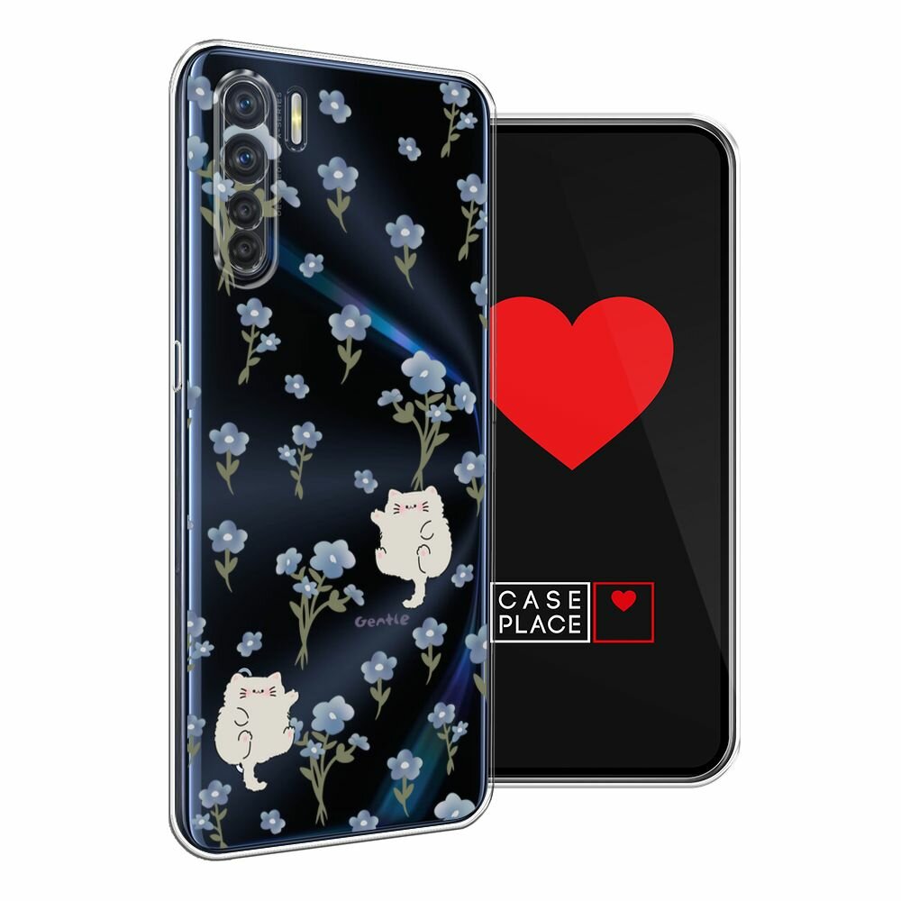 Чехол на Oppo A91/Reno 3 / Оппо A91/Рено 3 с принтом "Gentle cats", прозрачный — фото 1