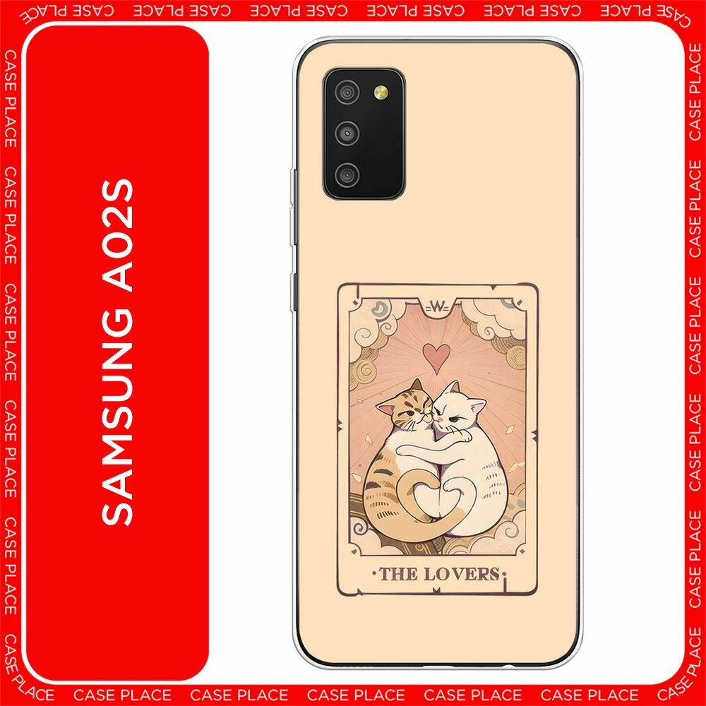 Чехол на Samsung Galaxy A02s / Самсунг Галакси A02s с принтом "The lovers cats 1 - 14 февраля"