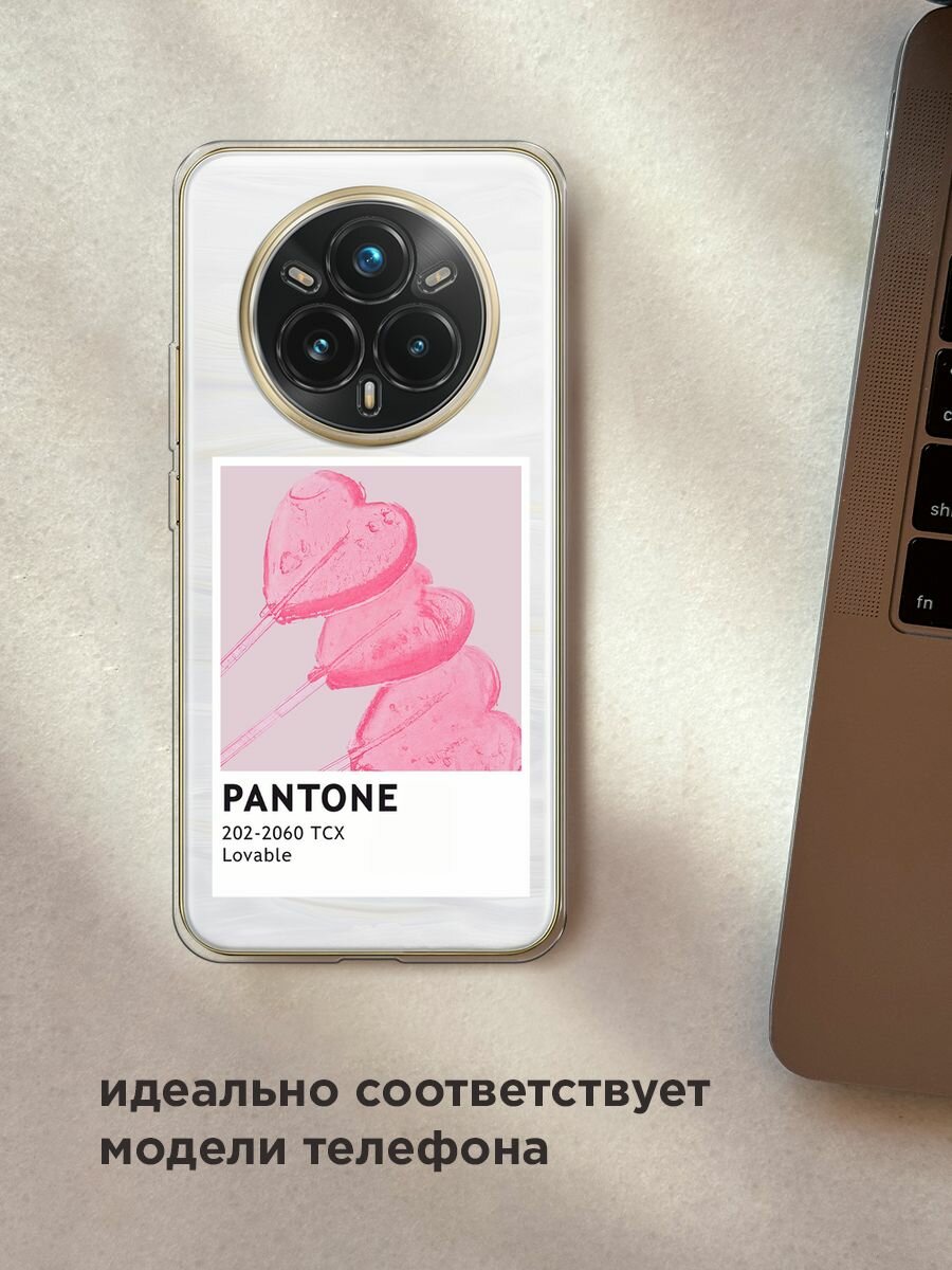 Чехол на Realme 14 Pro+ / Реалми 14 Про+ с принтом "Pantone Lovable 2 - 14 февраля", прозрачный — фото 1