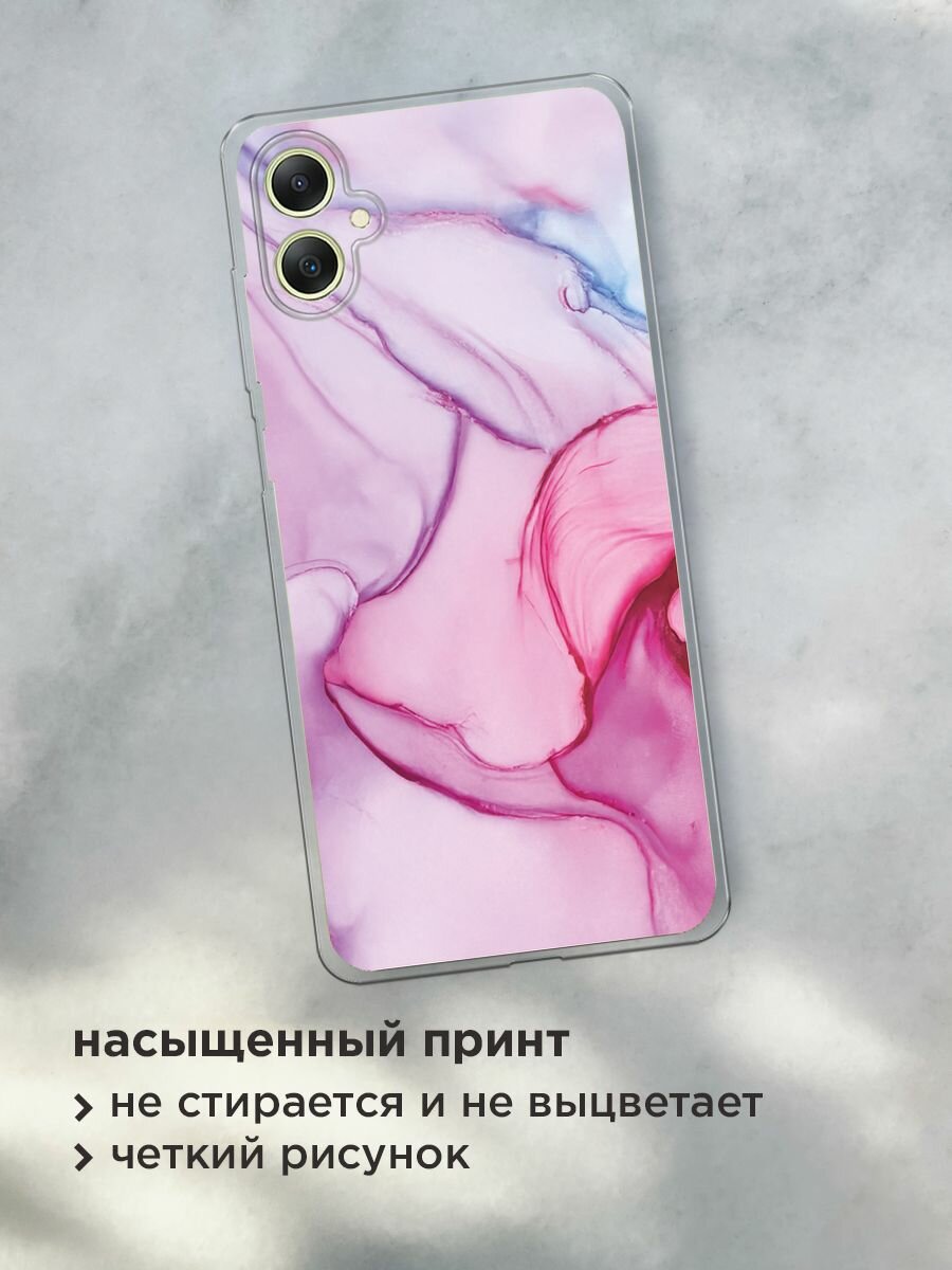 Чехол на Samsung Galaxy A06 / Самсунг Галакси А06 с принтом "Розовые мраморные разводы" — фото 1