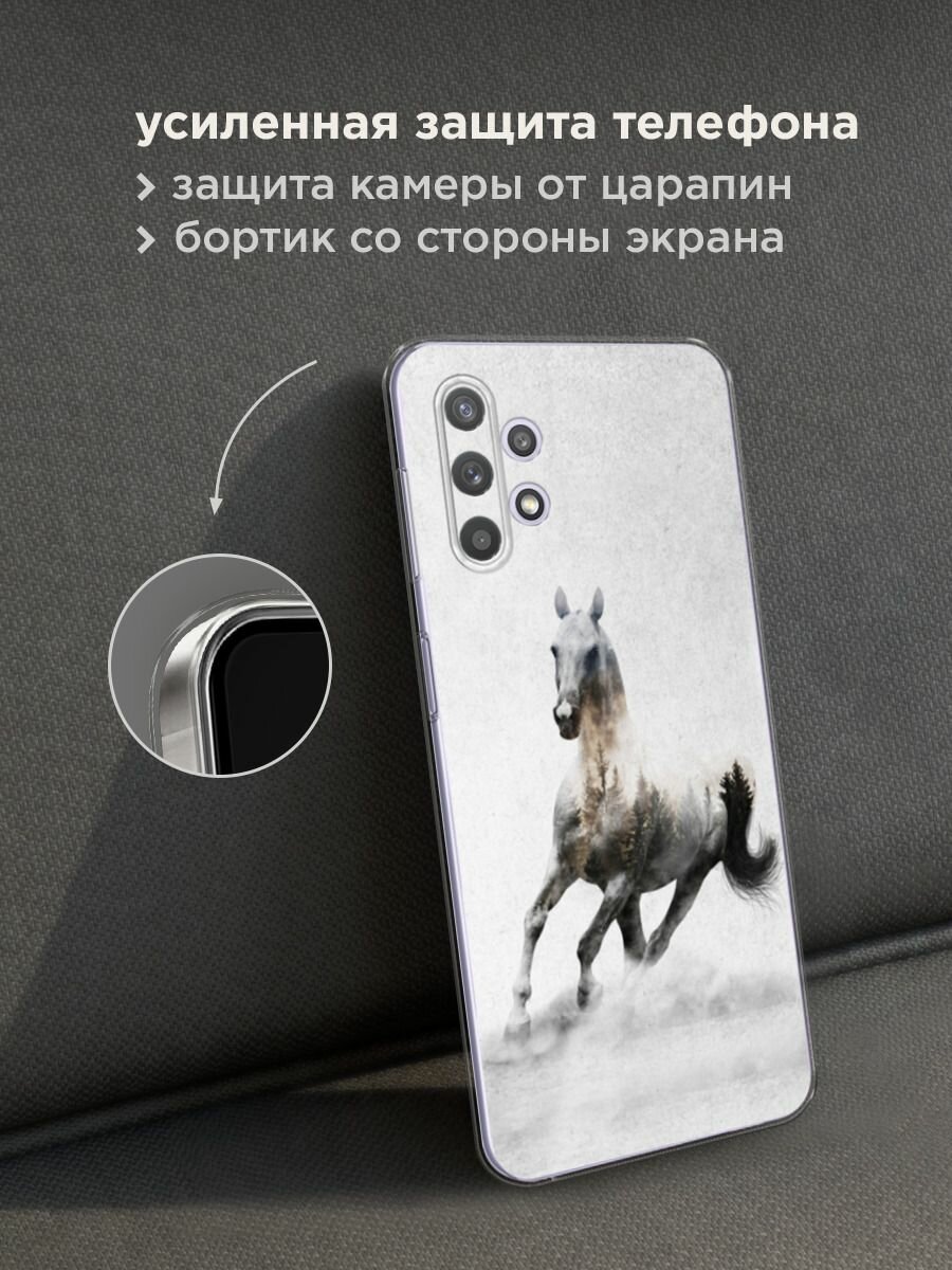 Чехол на Samsung Galaxy A32 / Самсунг Галакси А32 с принтом "Лошадь лес" — фото 1