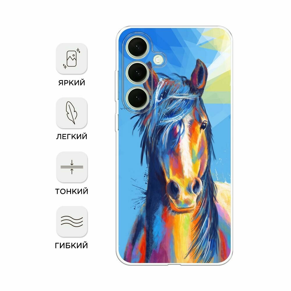 Чехол на Samsung Galaxy S25 Plus / Самсунг S25 Плюс с принтом "Лошадь арт 3" — фото 1