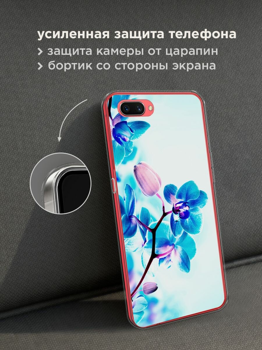 Силиконовый чехол на Oppo A3s / Oppo A3s с принтом "Голубая орхидея" — фото 1