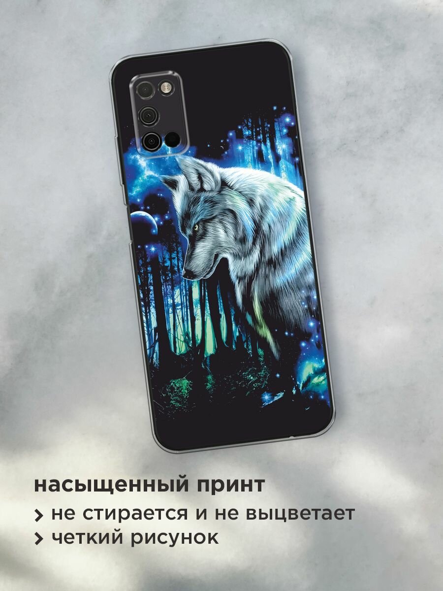 Чехол на Samsung Galaxy A03S / Самсунг Галакси A03S с принтом "Сказочный волк" — фото 1
