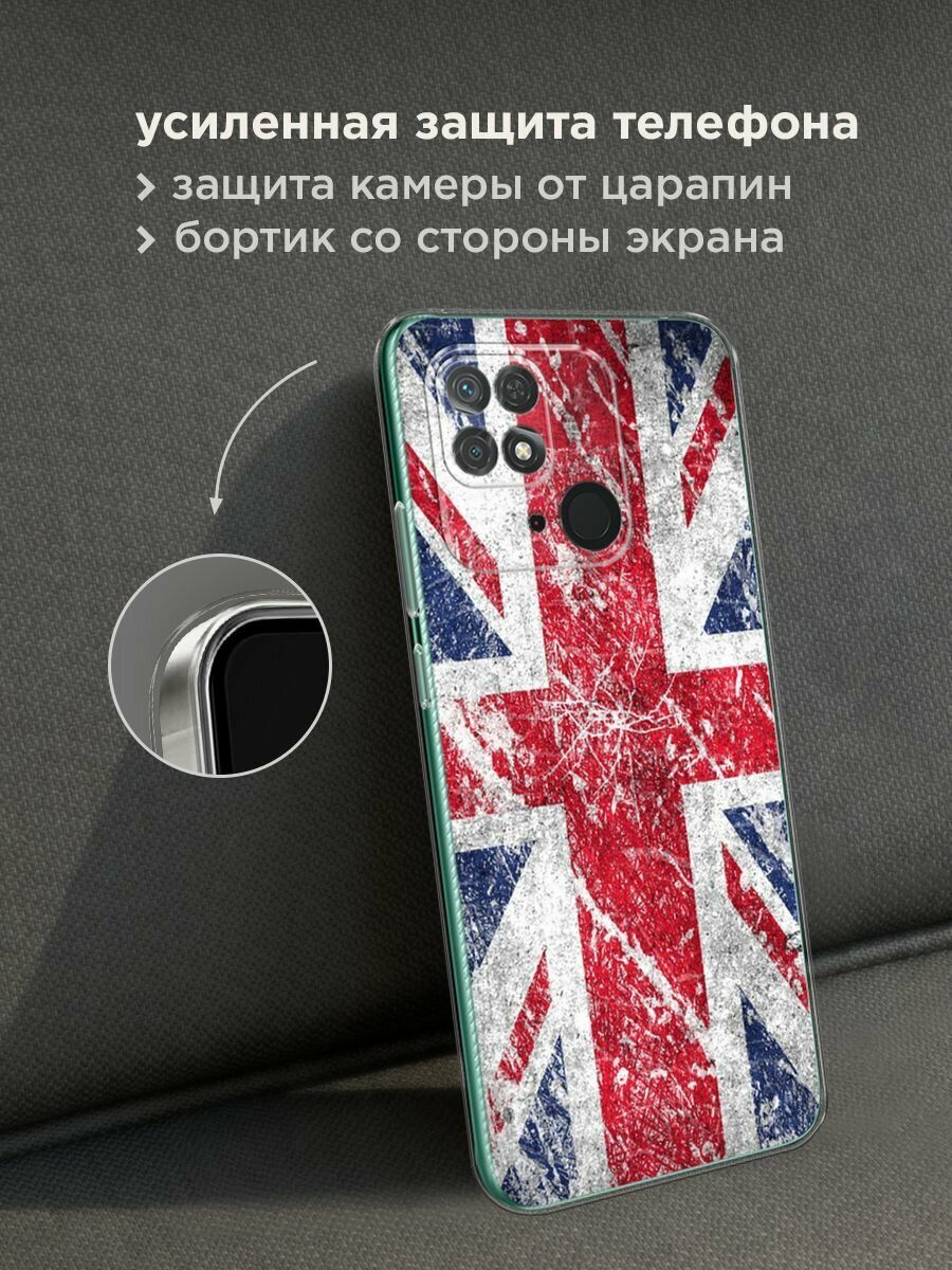 Чехол на Xiaomi Redmi 10C / Сяоми Редми 10C с принтом "Флаг британский" — фото 1