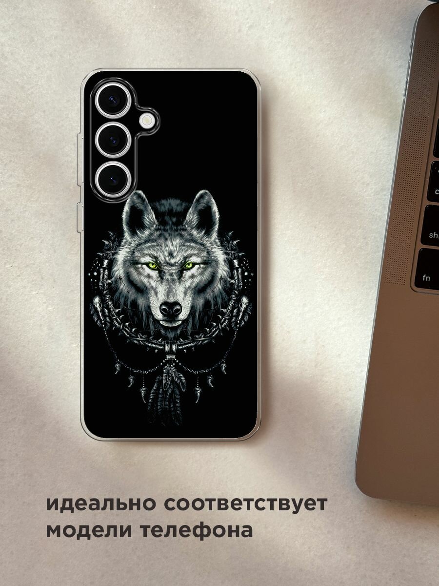 Чехол на Samsung Galaxy S25 FE / Самсунг S25 Фе с принтом "Волк оберег" — фото 1