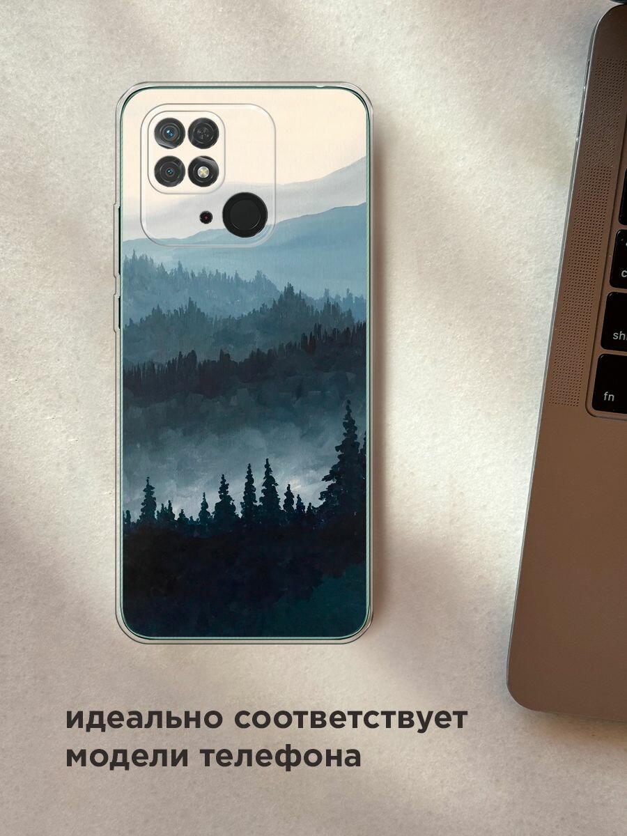 Чехол на Xiaomi Redmi 10C / Сяоми Редми 10C с принтом "Туманные горы" — фото 1
