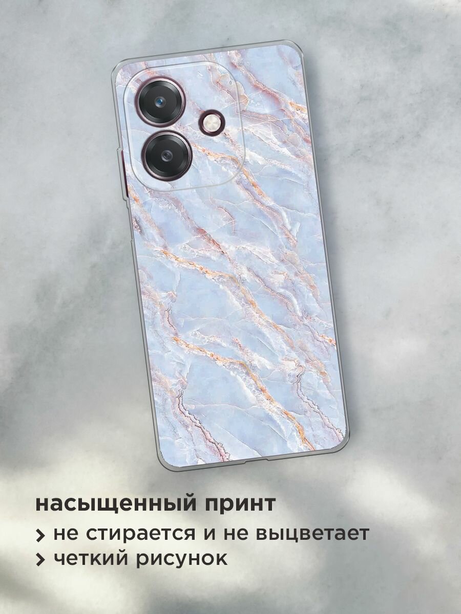 Чехол на Oppo A3/A3x / Оппо А3/A3x с принтом "Сиреневый мрамор" — фото 1