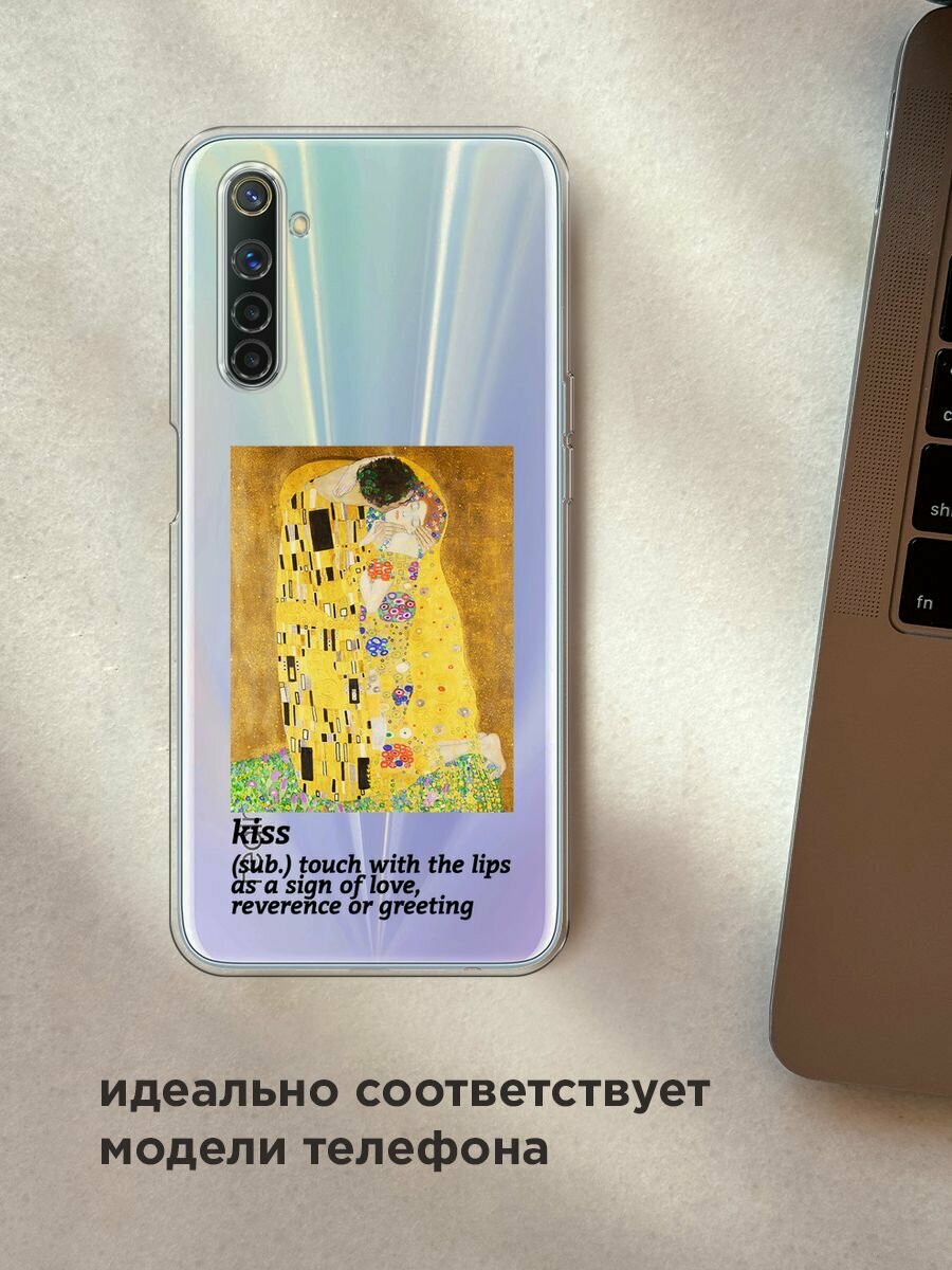 Чехол на Realme 6 / Реалми 6 с принтом "The kiss", прозрачный — фото 1