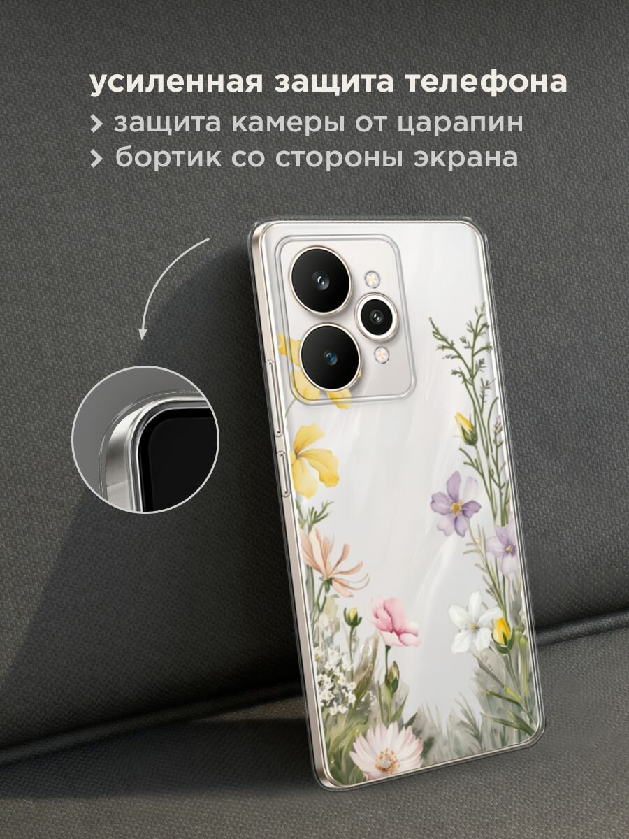 Чехол на Realme 15 / Реалми 15 с принтом "Летний винтаж 2", прозрачный — фото 1
