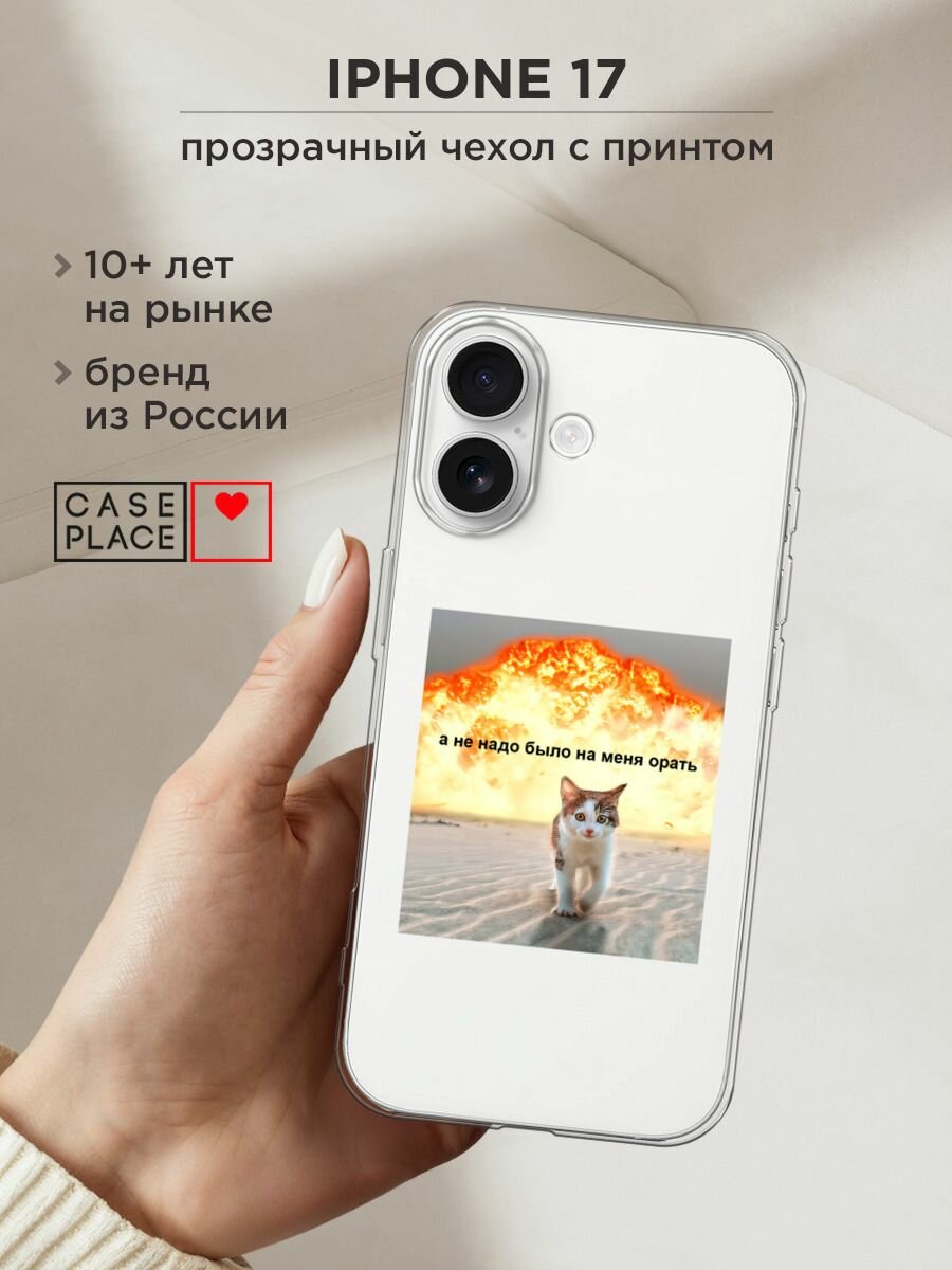 Чехол на Apple iPhone 17 / Айфон 17 с принтом "Не надо было орать", прозрачный