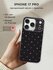 Чехол на Apple iPhone 17 Pro / Айфон 17 Про с принтом "Черный фон и сердечки"