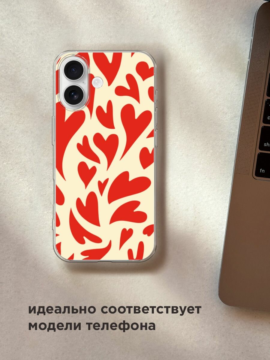 Чехол на Apple iPhone 17 / Айфон 17 с принтом "Crazy hearts 1 - 14 февраля" — фото 1
