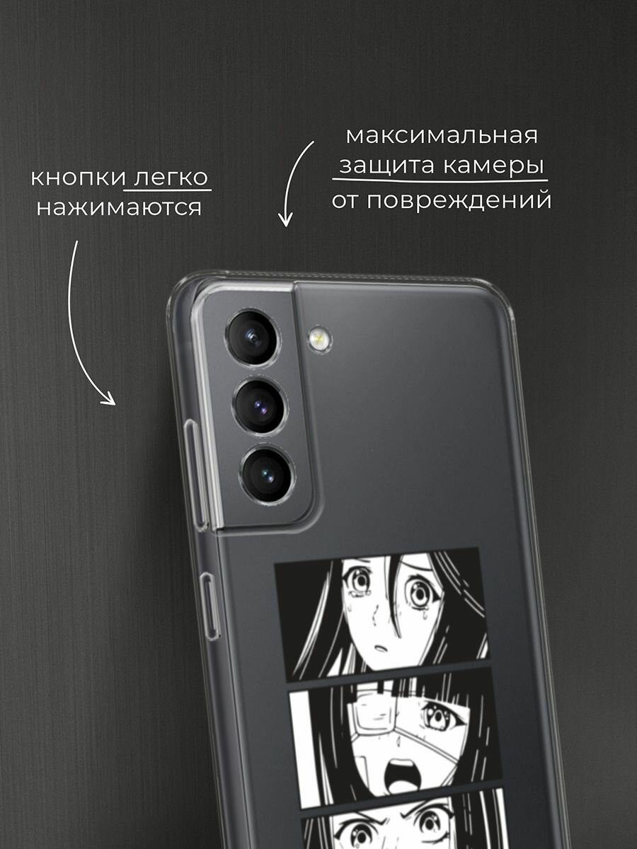 Чехол на Samsung Galaxy S21 / Самсунг Галакси S21 с принтом "Tokyo girls", прозрачный — фото 1